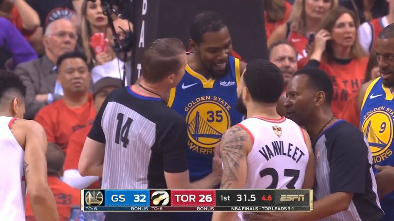 Kevin Durant Trash Talks With Fred Vanvleet Raptors Vs Warriors Game