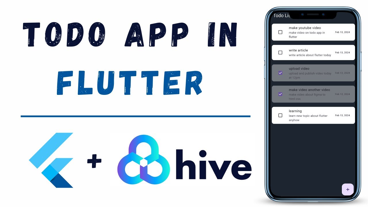How To Make Todo List App In Flutter With Hive Local Storage Youtube