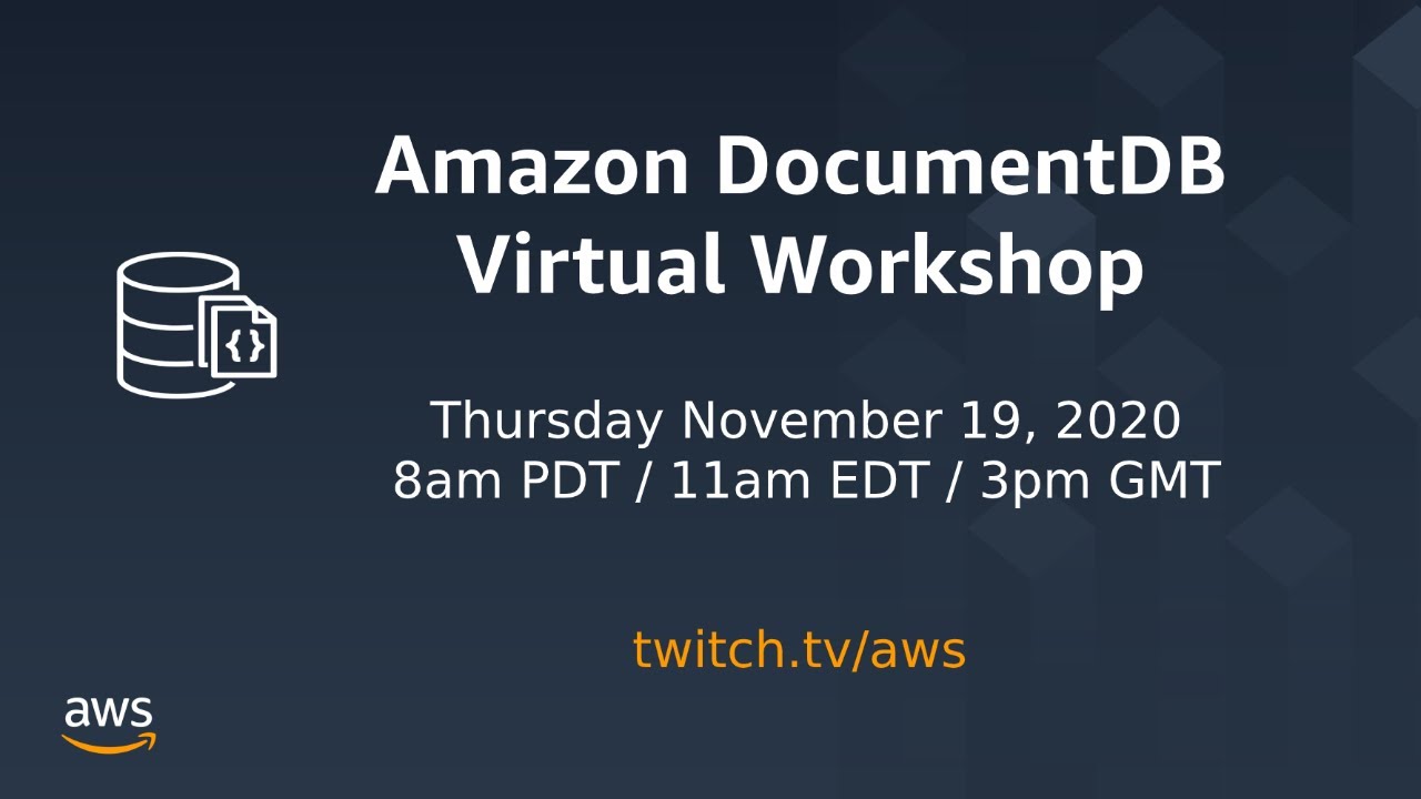 Amazon Documentdb Virtual Workshop Youtube