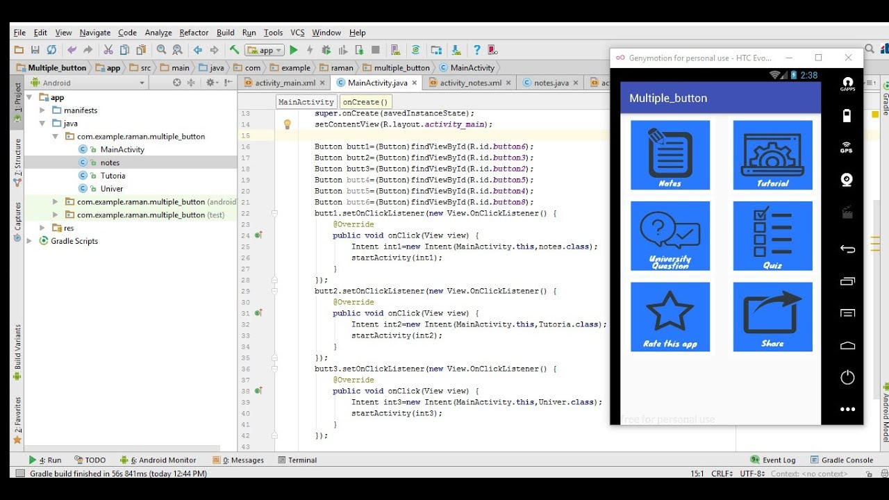 How To Use Multiple Buttons In A Single Activity In Android Studio