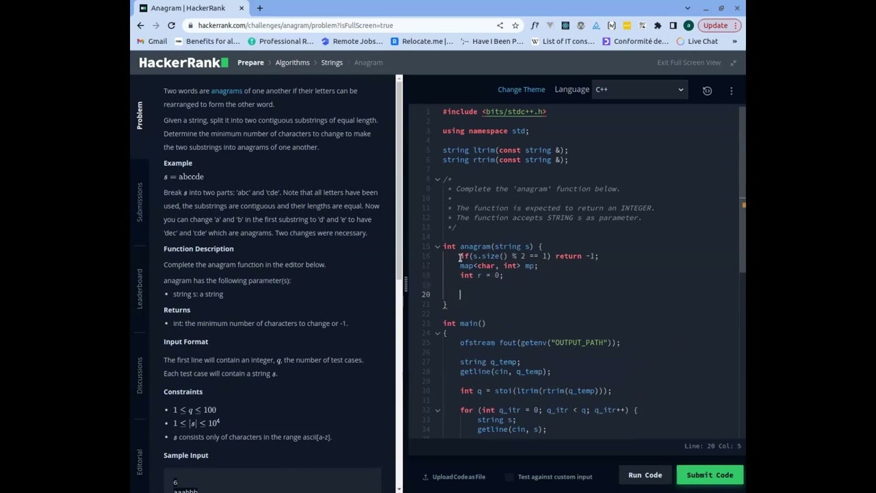 Hackerrank Anagram Youtube