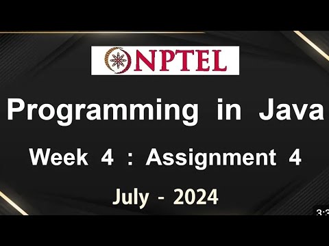 Nptel Programming In Java Week 4 Programming Assignment Answers
