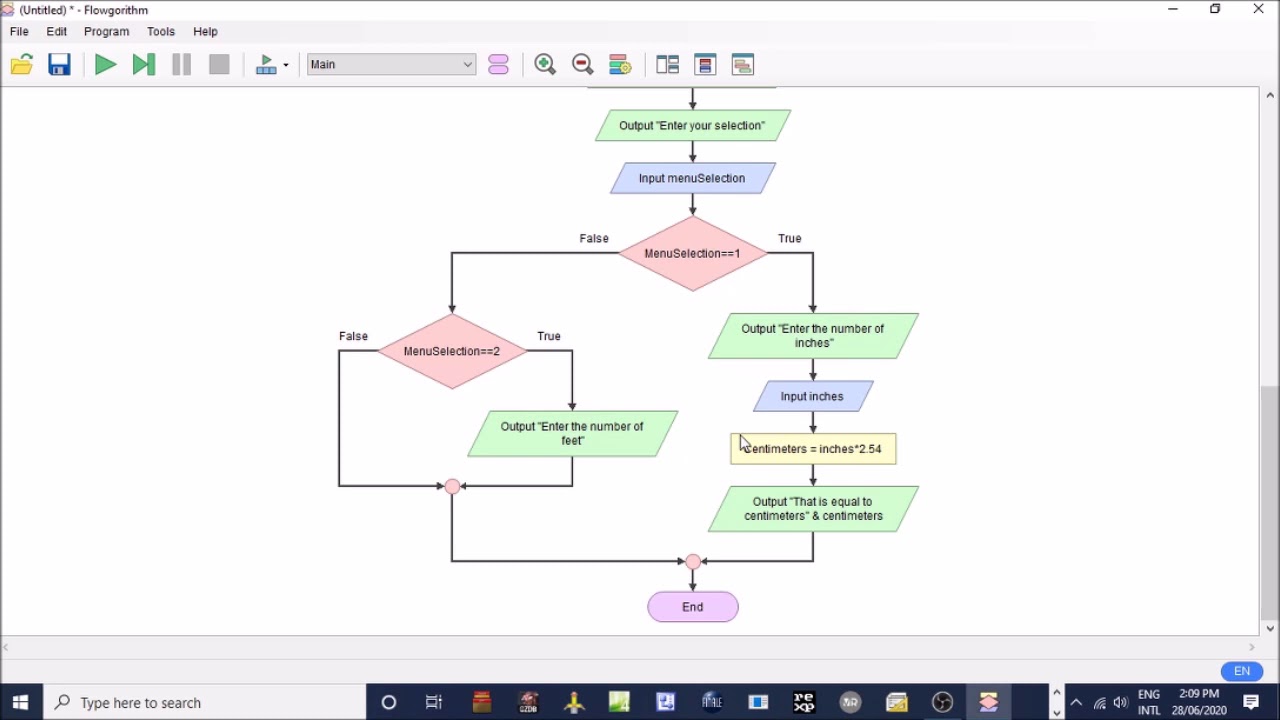 Flowgorithm Tutorial 4 Basic Menu App Setup With Example Youtube