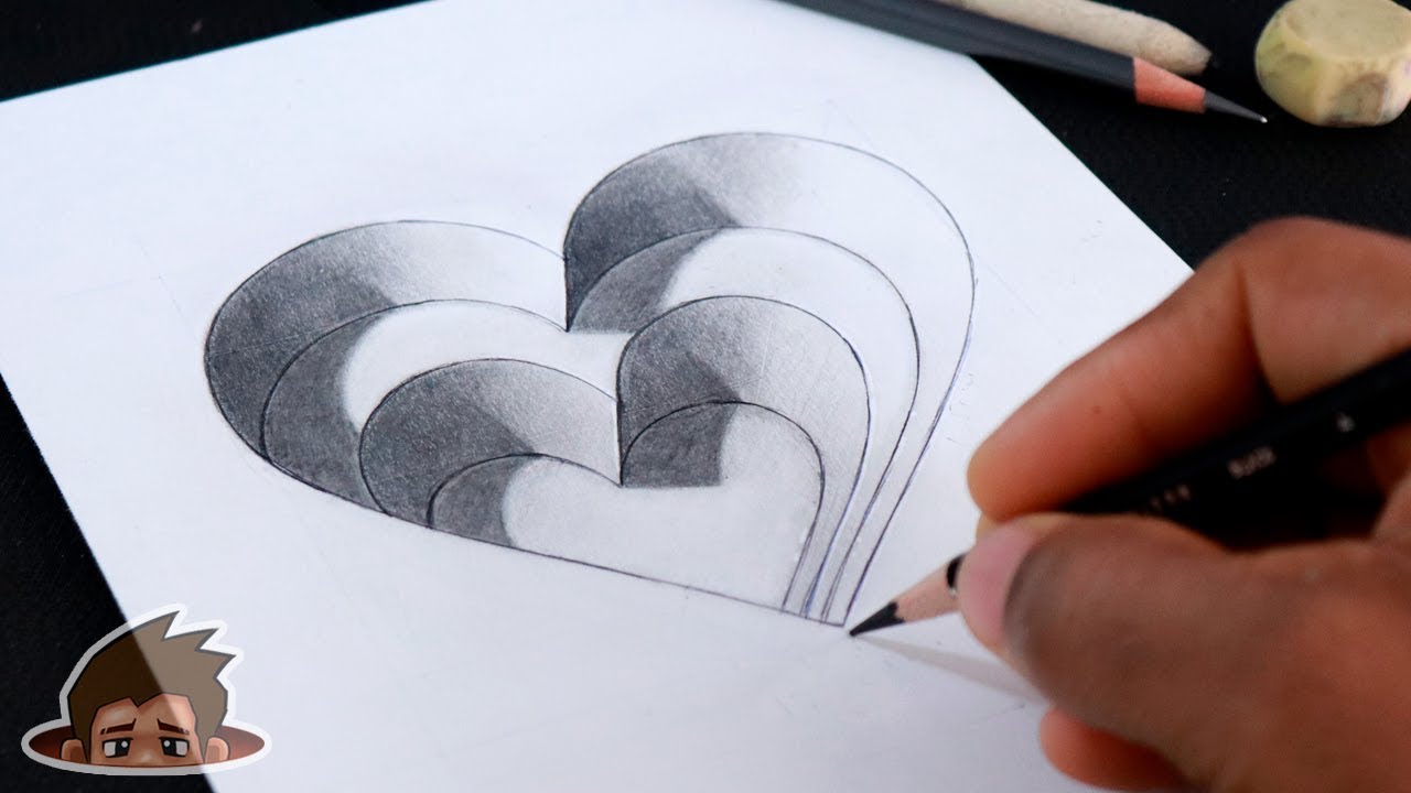 How To Draw Heart In 3d