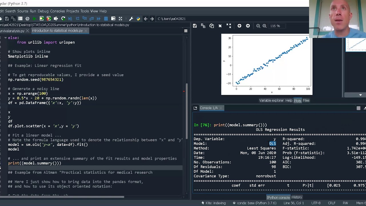 Python Introduction To Statistical Modeling Youtube