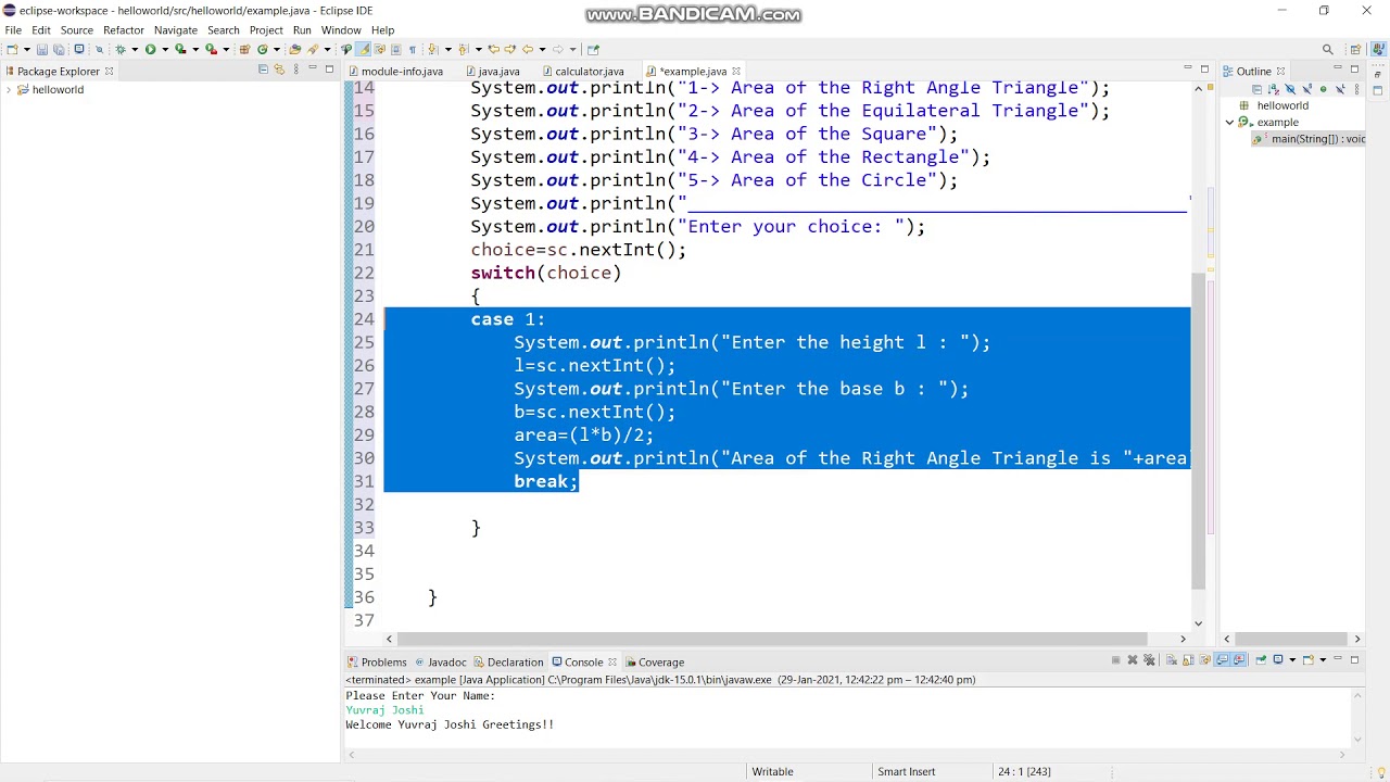 Java Menu Driven Program Part 2 Youtube
