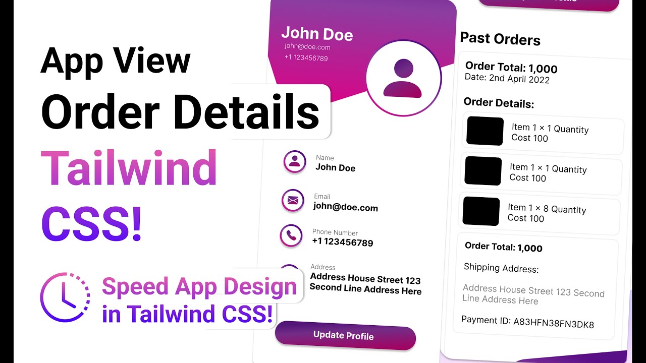 Making App Order Details View Tailwind Css Speed Code Tailwindcss