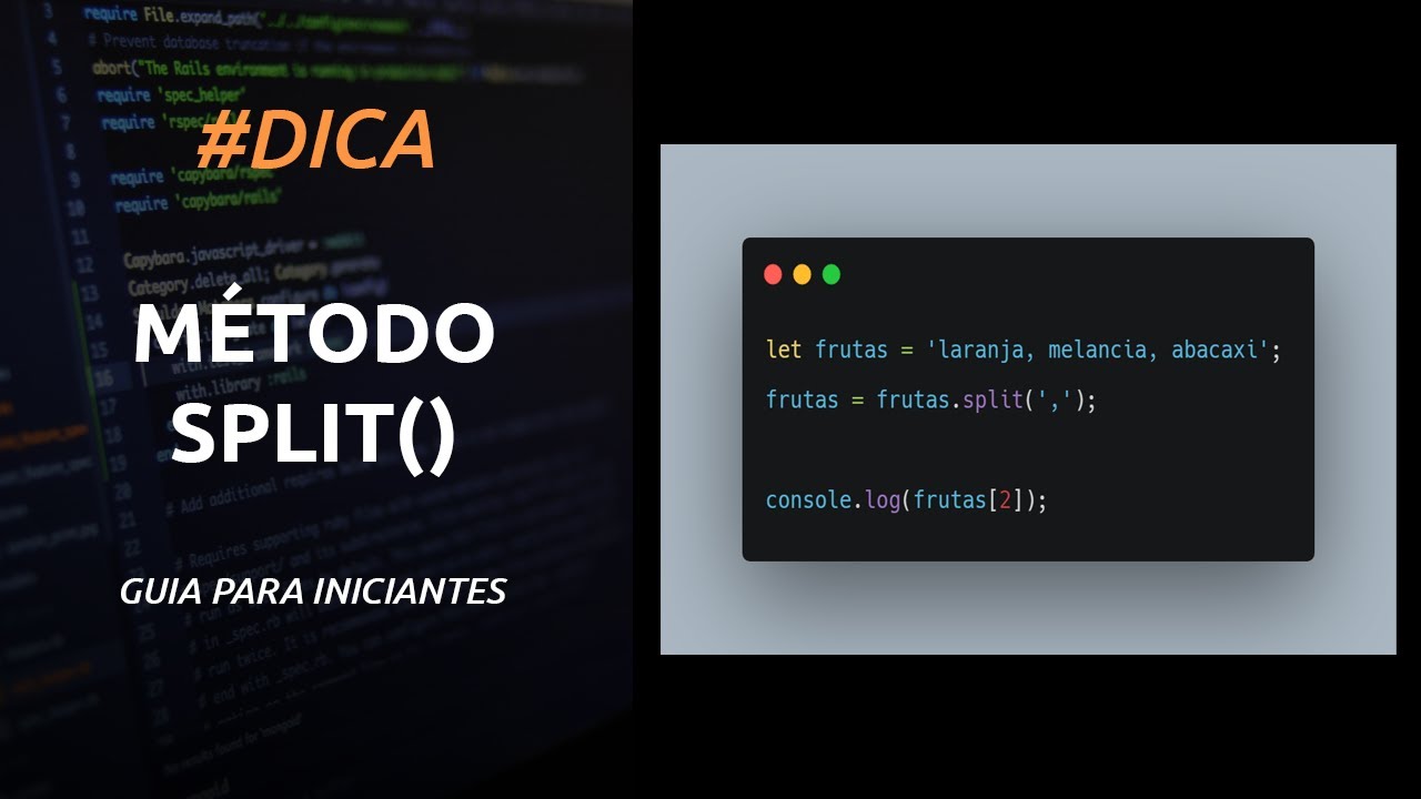 Dica Javascript Método Split Youtube