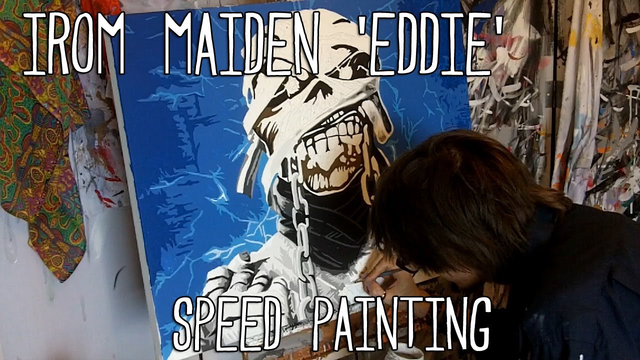 Iron Maiden Eddie Speed Art Painting Stephen Quick Powerslave