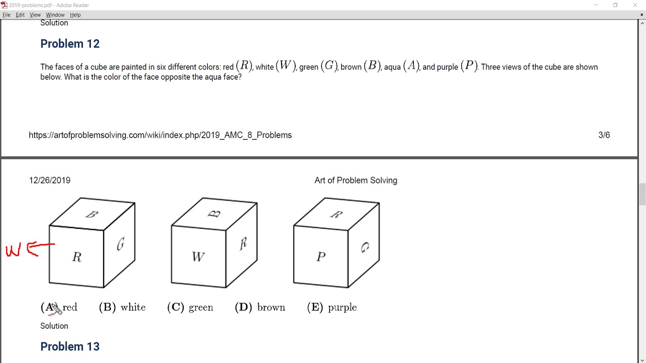 Amc8 2019 Problem 12 Youtube