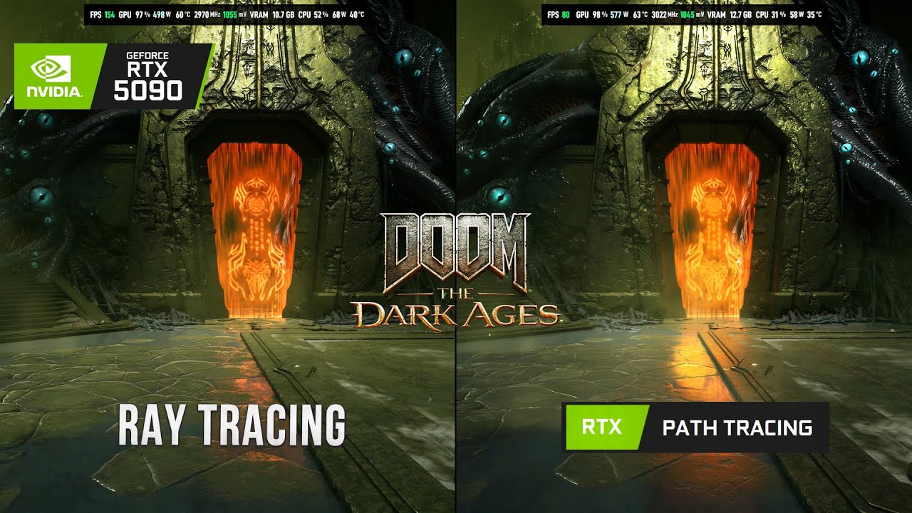 Doom The Dark Ages Path Tracing Vs Ray Tracing Visual Performance