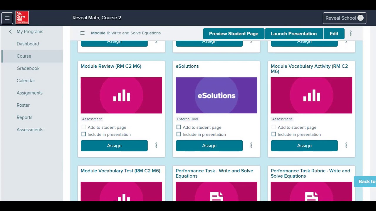 Reveal Math Assessment Walkthrough Youtube