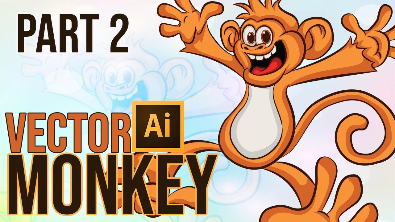 Adobe Illustrator Tutorial How To Draw Monkey Cheered Illustration