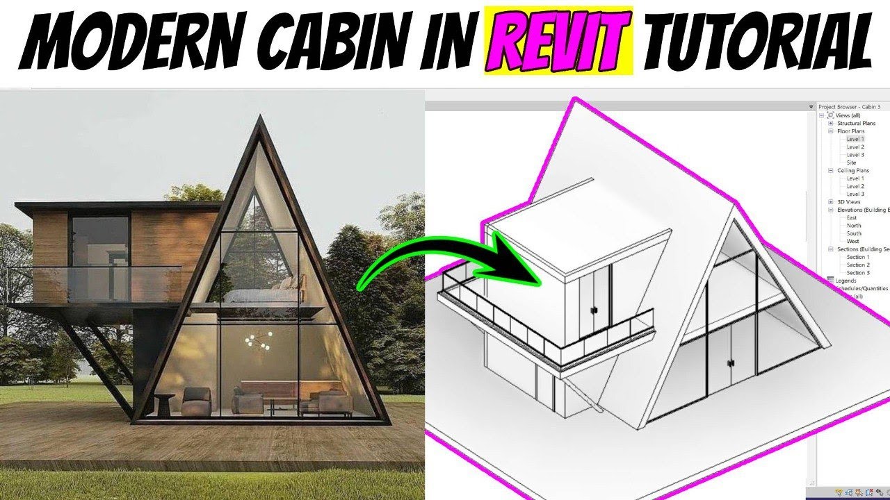 Modern A Frame Cabin In Revit Tutorial Easy Way Youtube