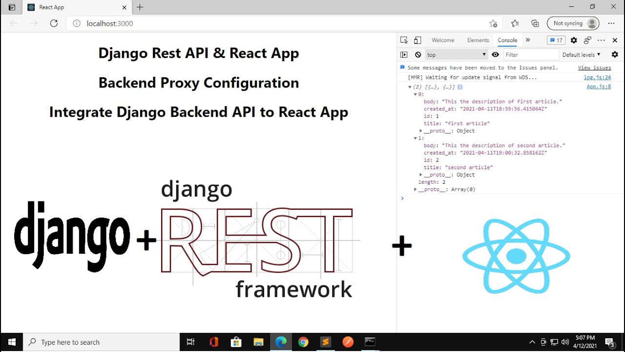 React App And Django Rest Api Proxy Backend Configuration Integrate