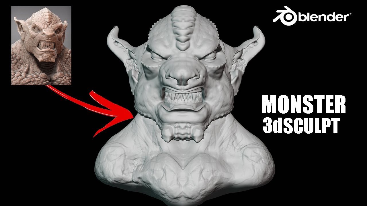 Monster Sculpture Timelapse Blender 3d Youtube