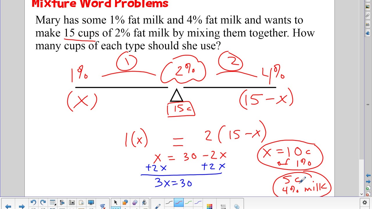 Solving Mixture Problems Examples