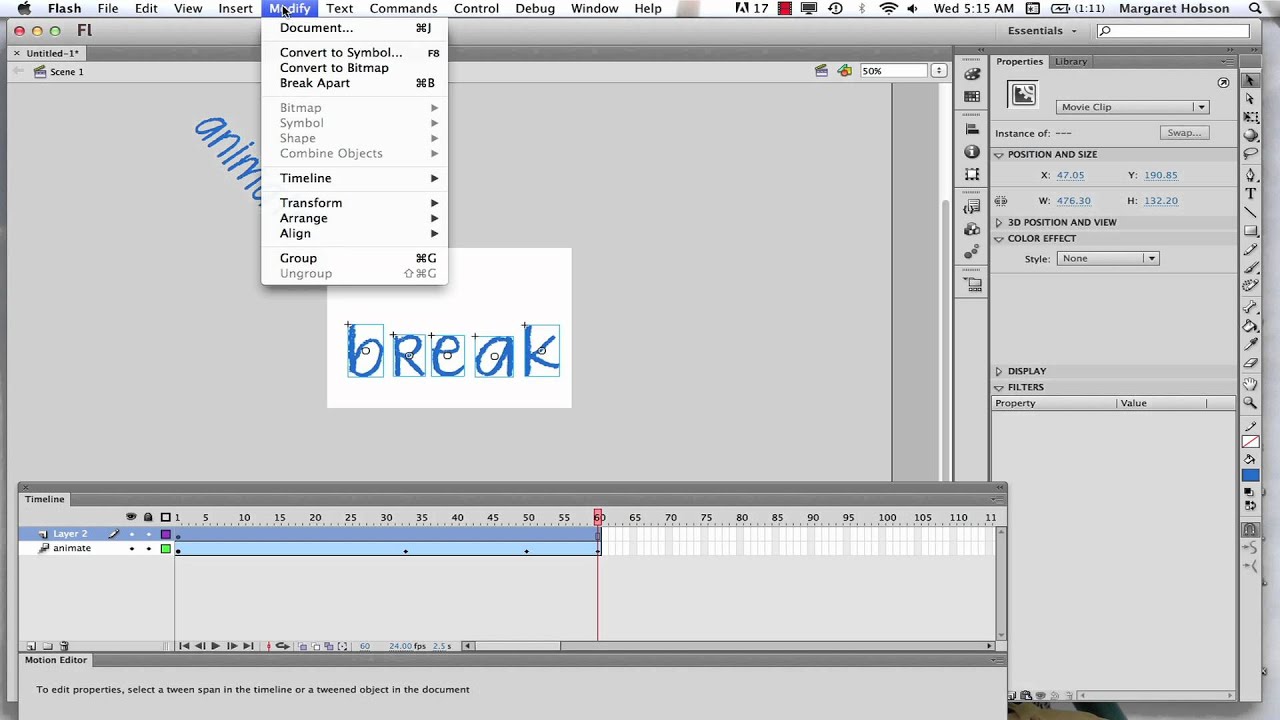 Adobe Flash Cs6 Tutorial Basic Animation Bone Tool Giftsrewa
