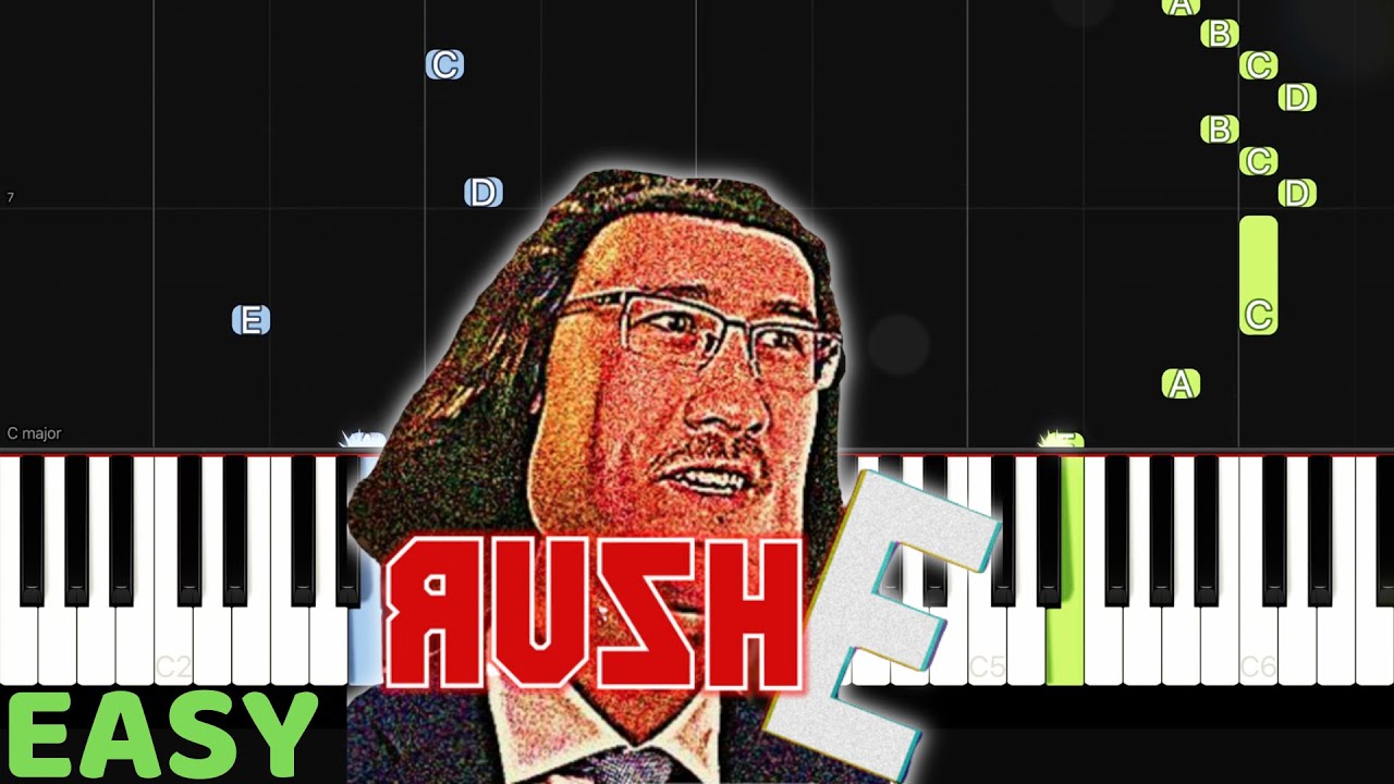 Rush E Easy Piano Tutorial Tunes With Tina Youtube Music