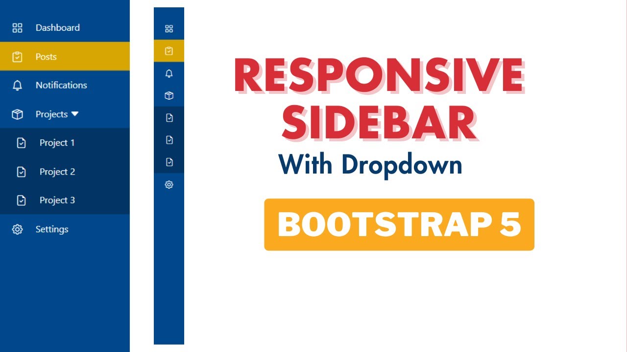 Responsive Sidebar Bootstrap 5 With Dropdown Menu Sidebar Menu Youtube