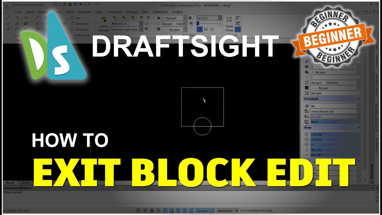 Draftsight How To Exit Block Edit Tutorial Youtube