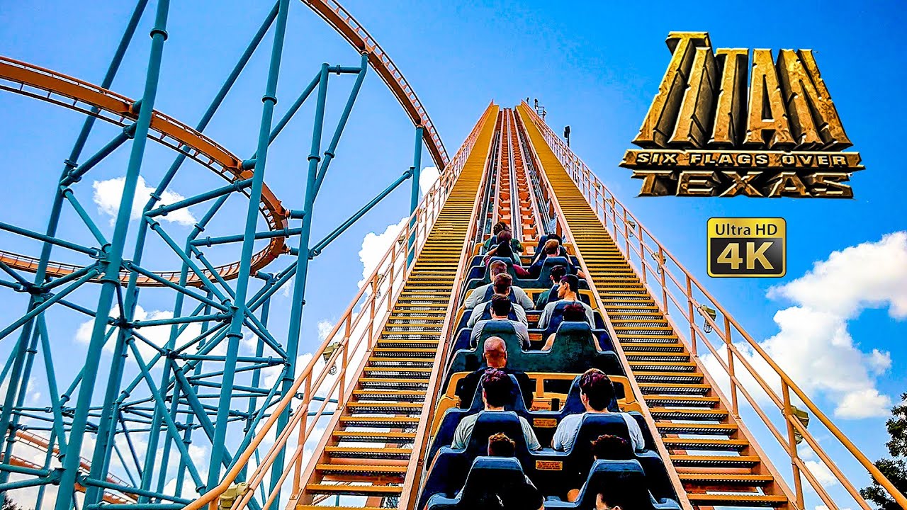 2022 Titan Roller Coaster On Ride Back Seat 4k Pov Six Flags Over Texas