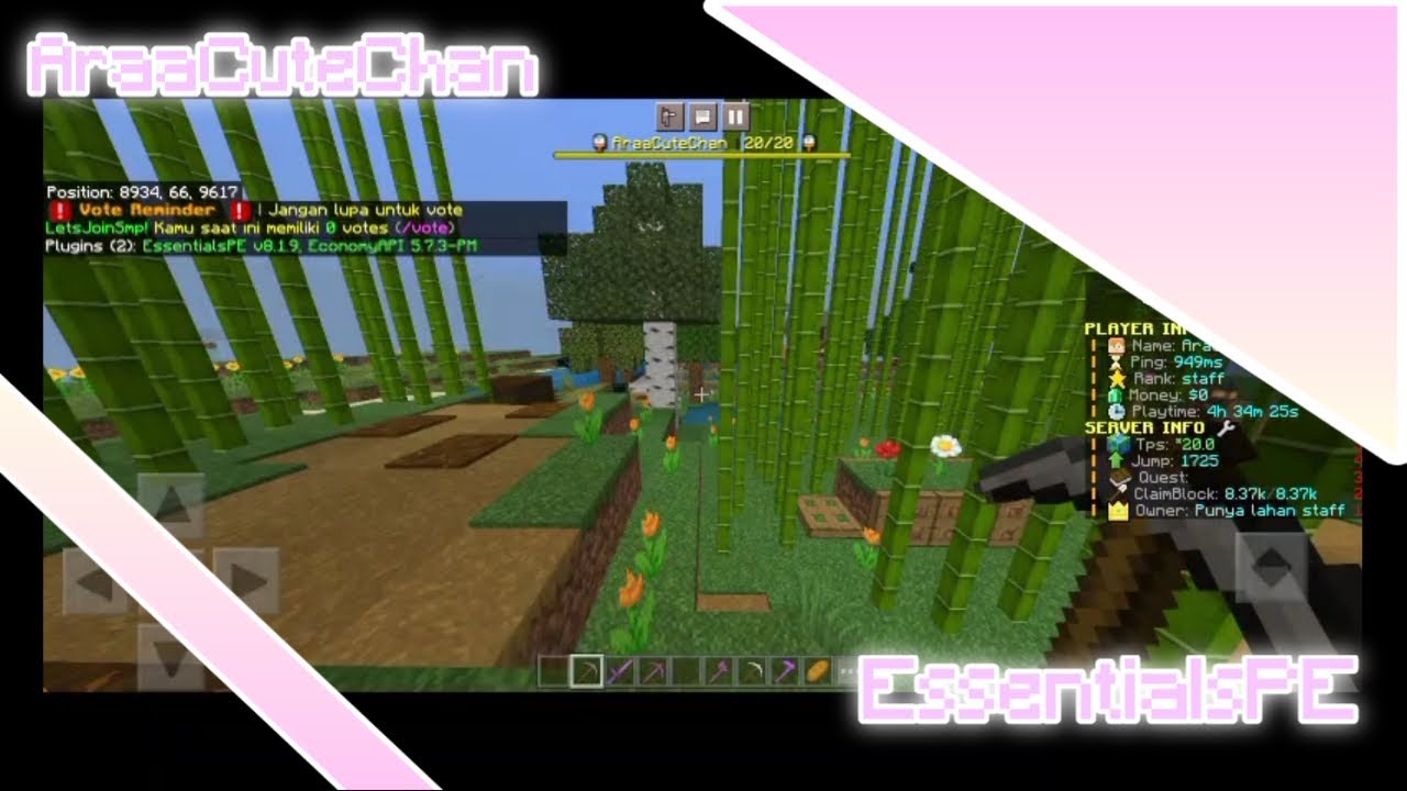 Plugin Essentialspe Minecraft Pocketmine Mp Youtube