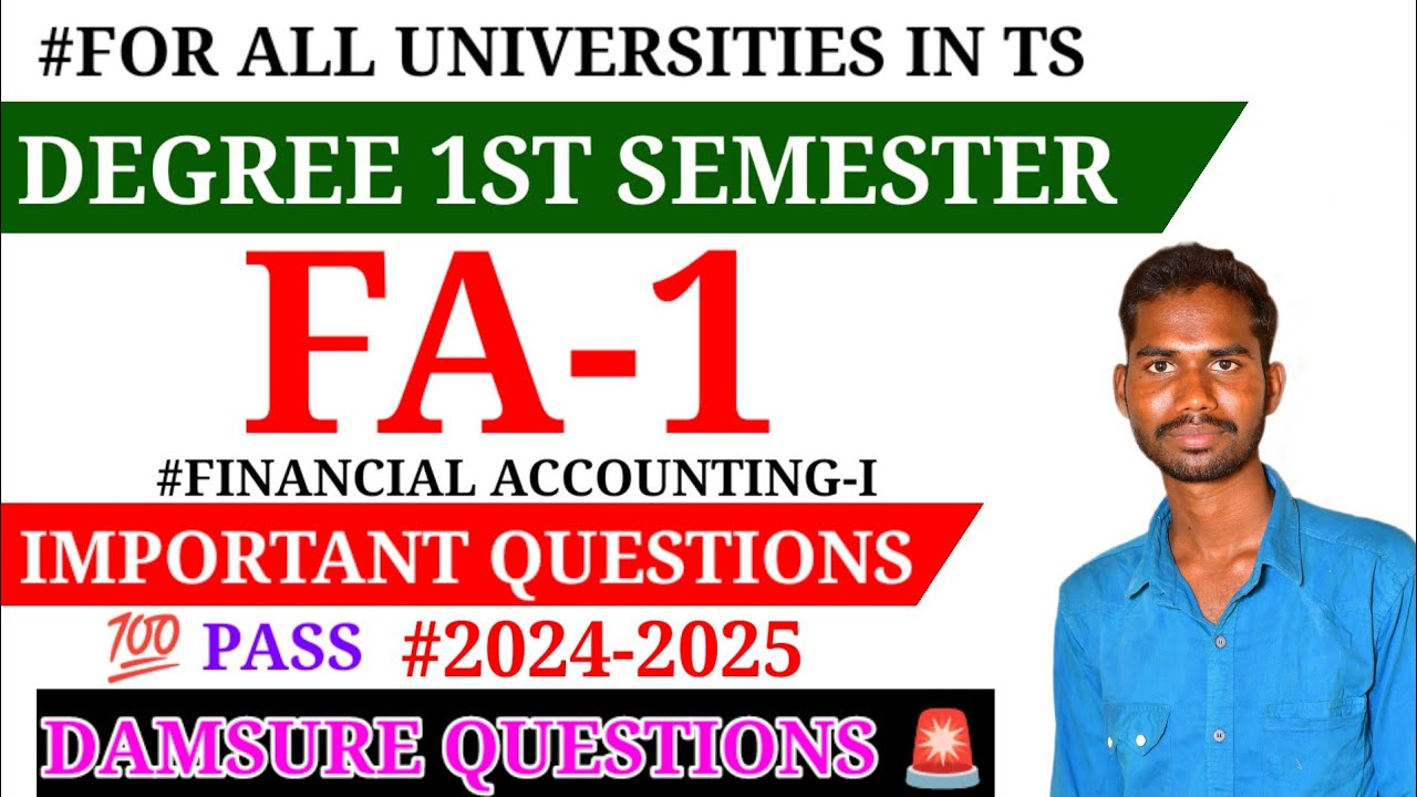 Degree 1st Semester Fa 1 Important Questions Financial Accounting 1