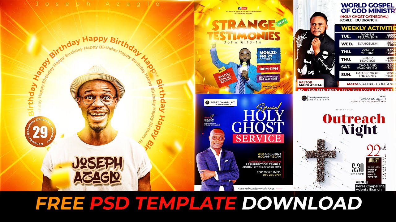 Download Free Psd 100 Editable Templates Part 5 Youtube