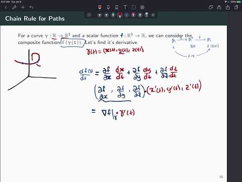Chain Rule For Paths And Scalar Functions Youtube