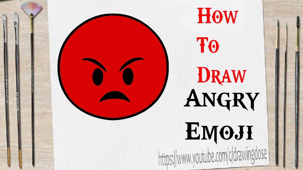 How To Draw Angry Emoji Emoji Drawing Easy Emoji Drawing Colour