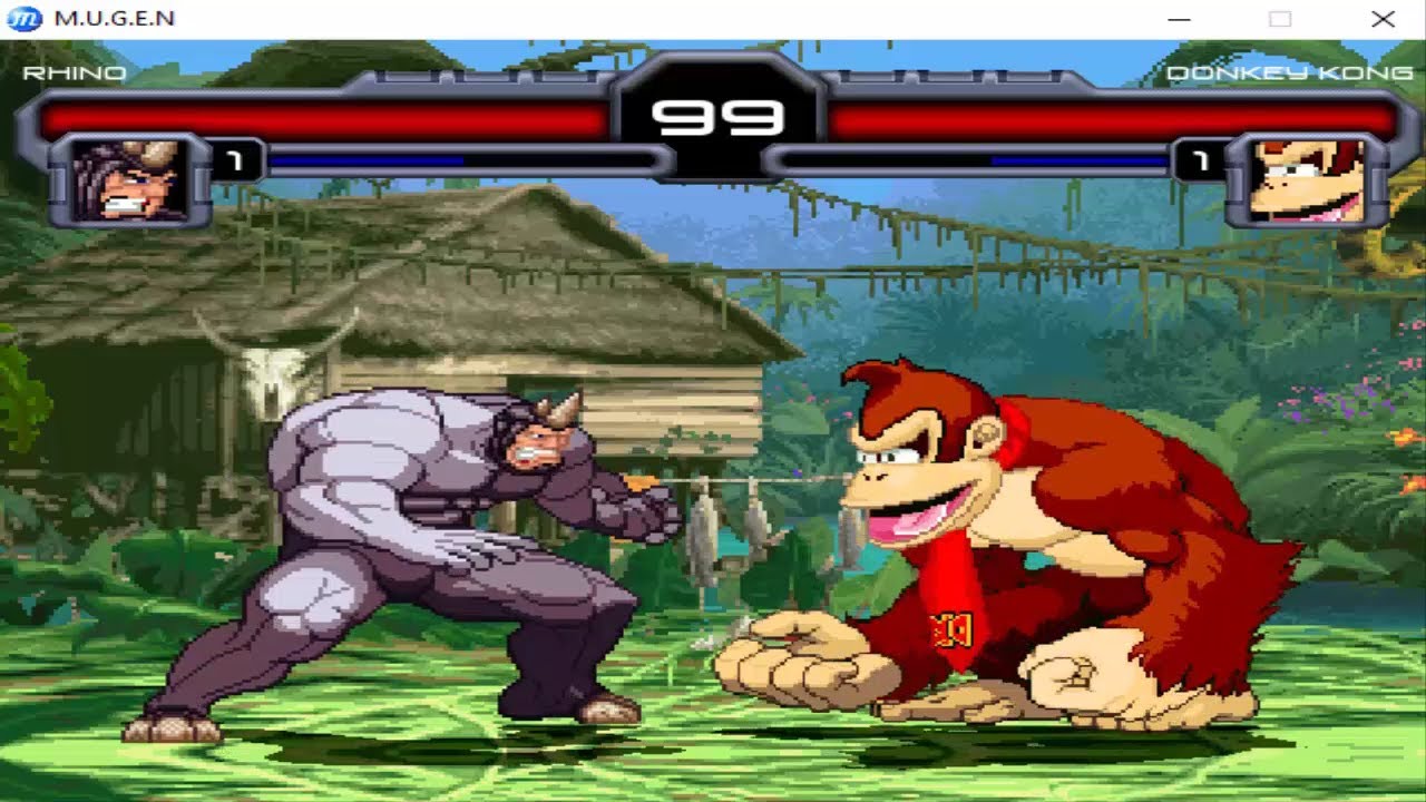 Rhino Vs Donkey Kong Super Crazy Fightёяшд Marvel Mugen Retro Games 90s
