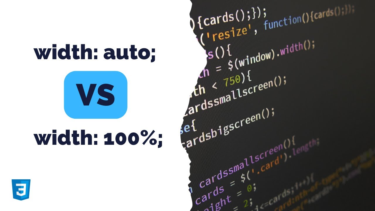 Css Width Auto Vs 100 Youtube