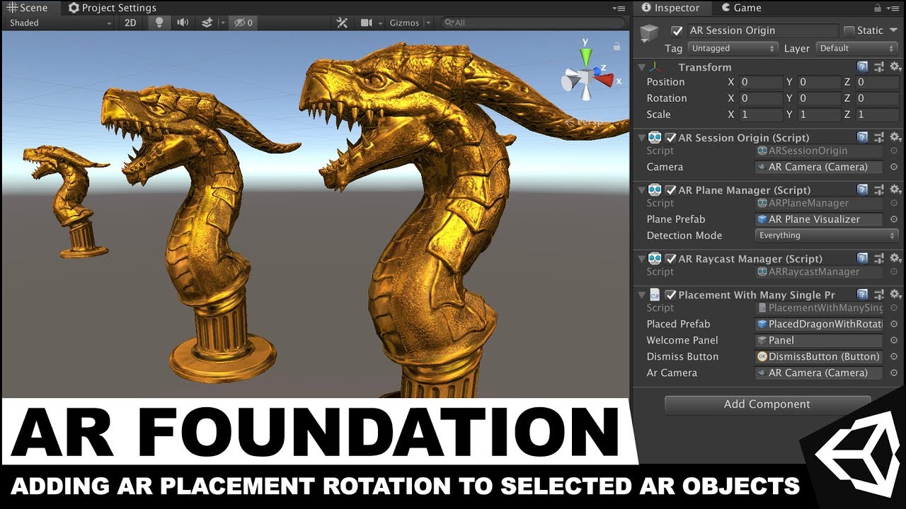 Unity3d With Ar Foundation Adding Placement Objects And Rotating Them