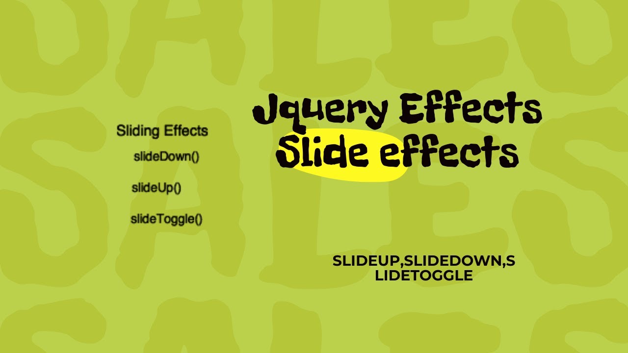 Jquery Tutorial Sliding Effects Jquery Effects Slideup Slide