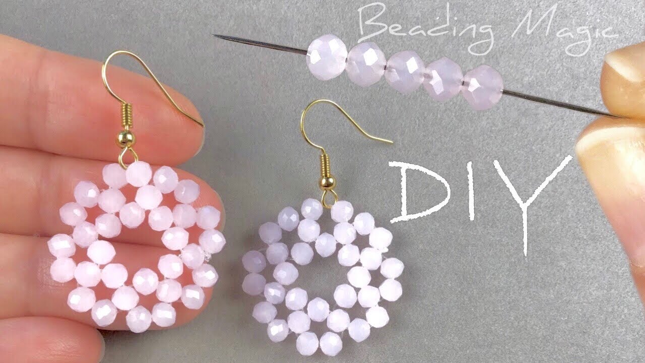 Simple Beaded Earrings Tutorial Beaded Round Earrings Youtube