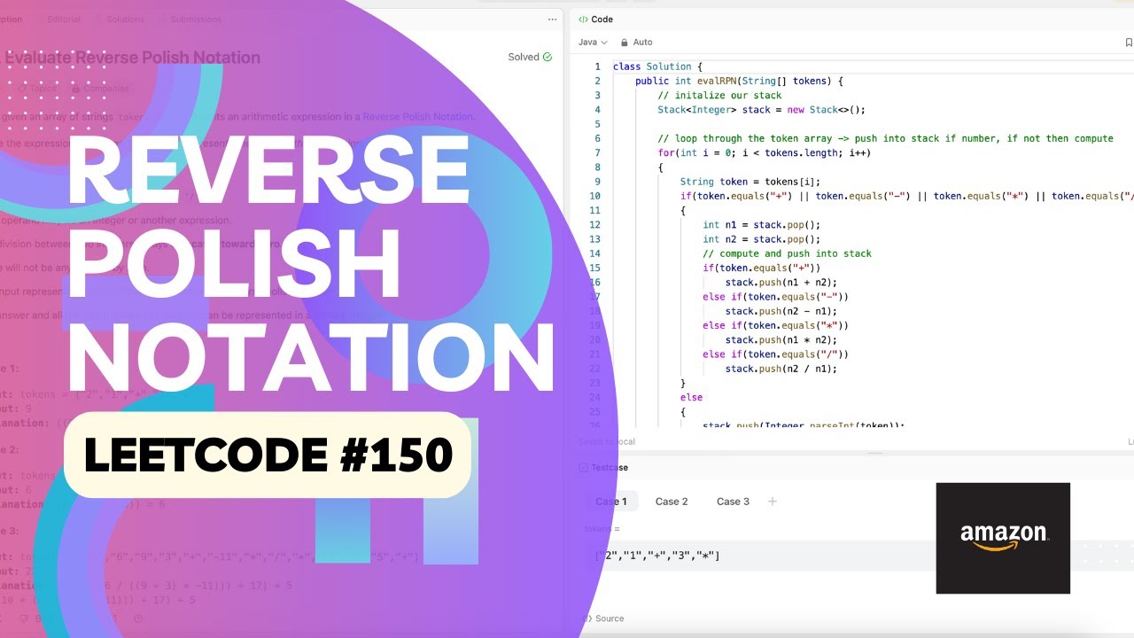 Leetcode 150 Reverse Polish Notation Youtube