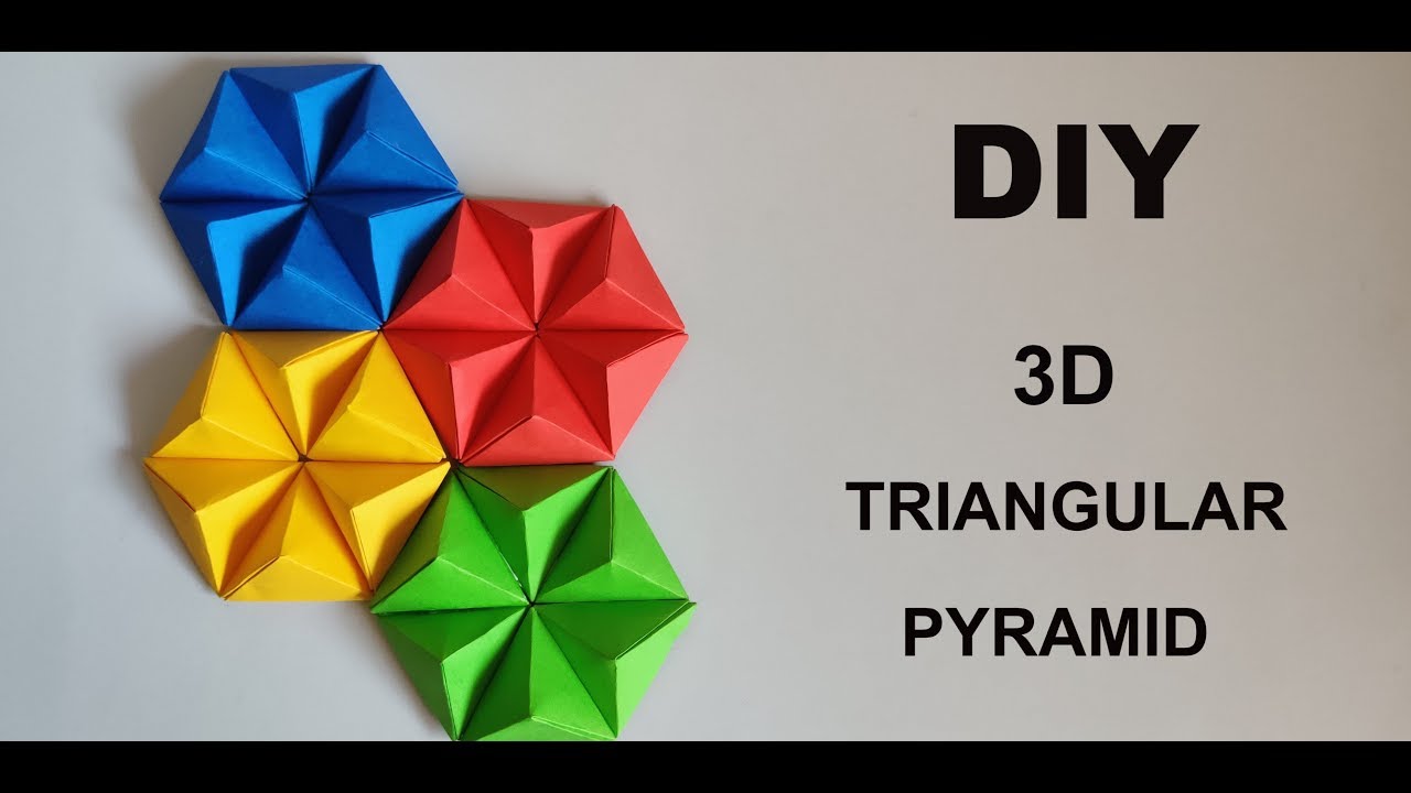 Diy Origami 3d Triangle Making Diy Wall Art Youtube