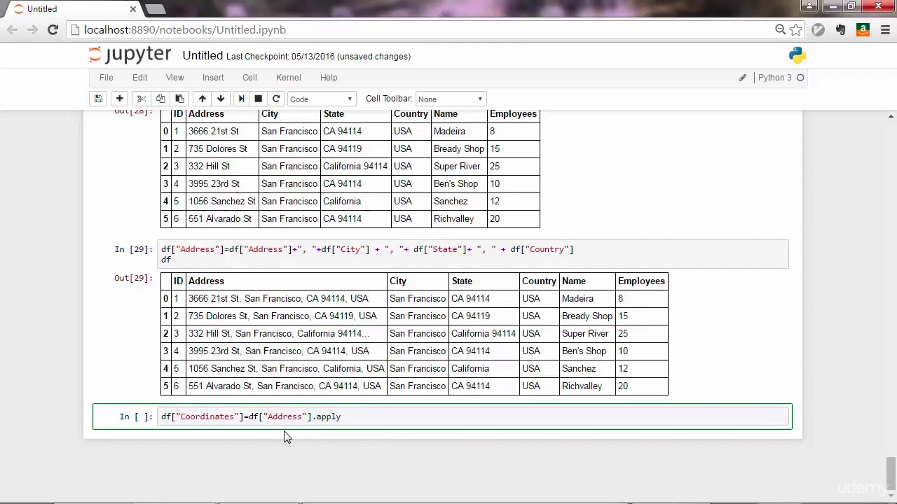 Example Geocoding Addresses With Pandas And Geopy Youtube
