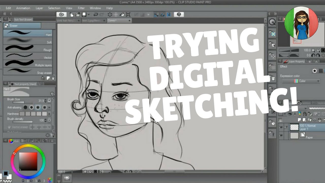 Trying Digital Sketching Youtube