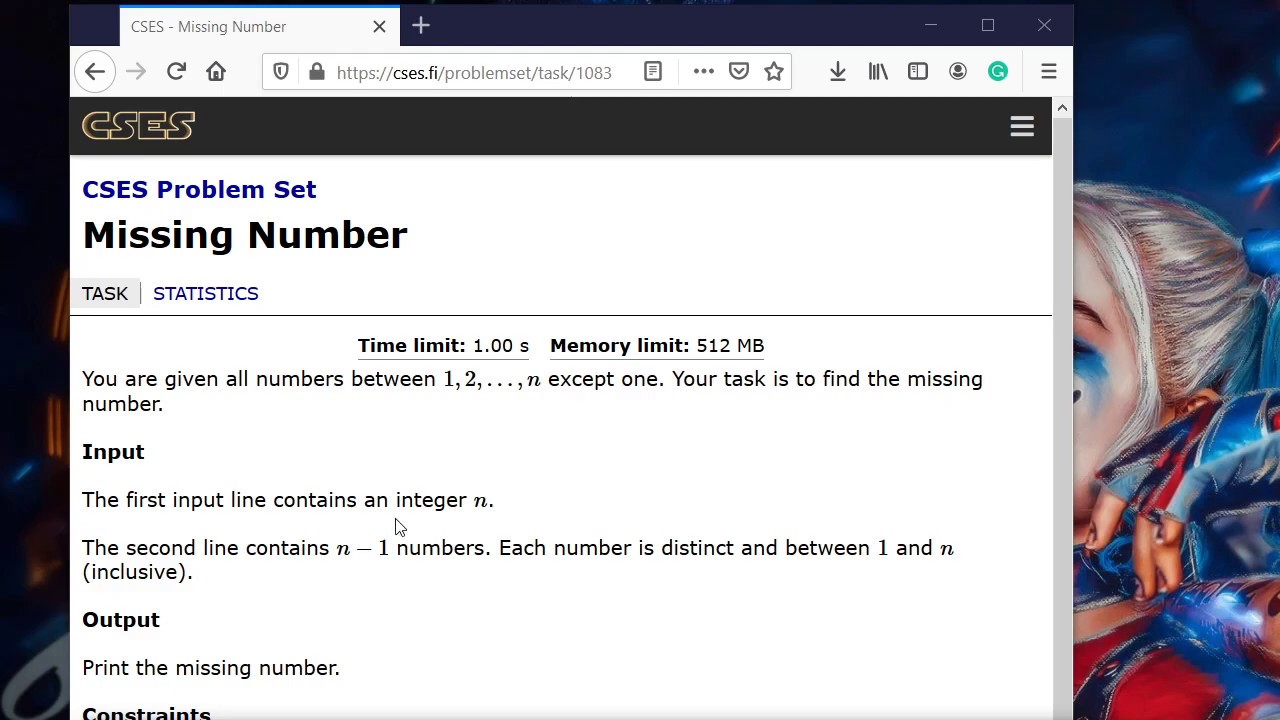 Python Missing Number Cses Introductory Problems 2 Youtube