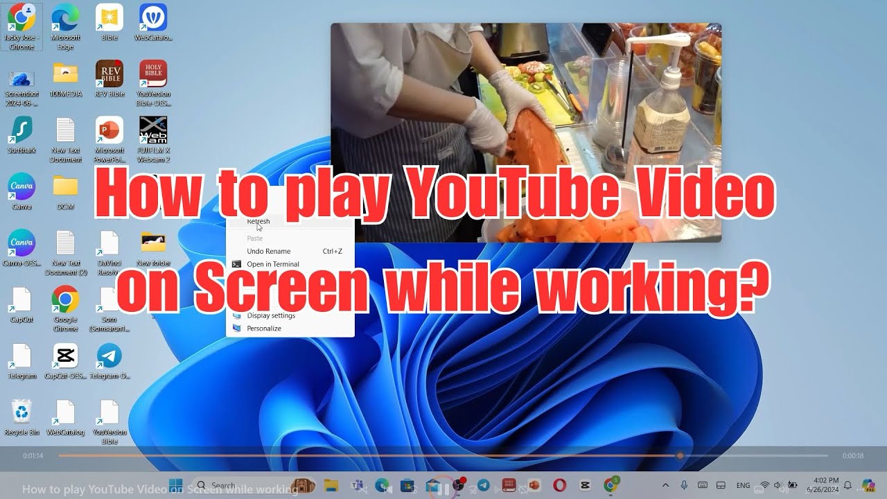 How To Play Youtube Video On Screen While Working Youtube