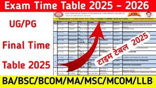 Ba Bsc Bcom Ma Msc Mcom Llb Llm 1st 3rd 5th Semester Exam Time Table ...