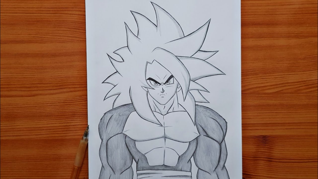 How To Draw Goku Ssj4 Dragon Ball Goku Ssj4 Full Body Step By Step Easy