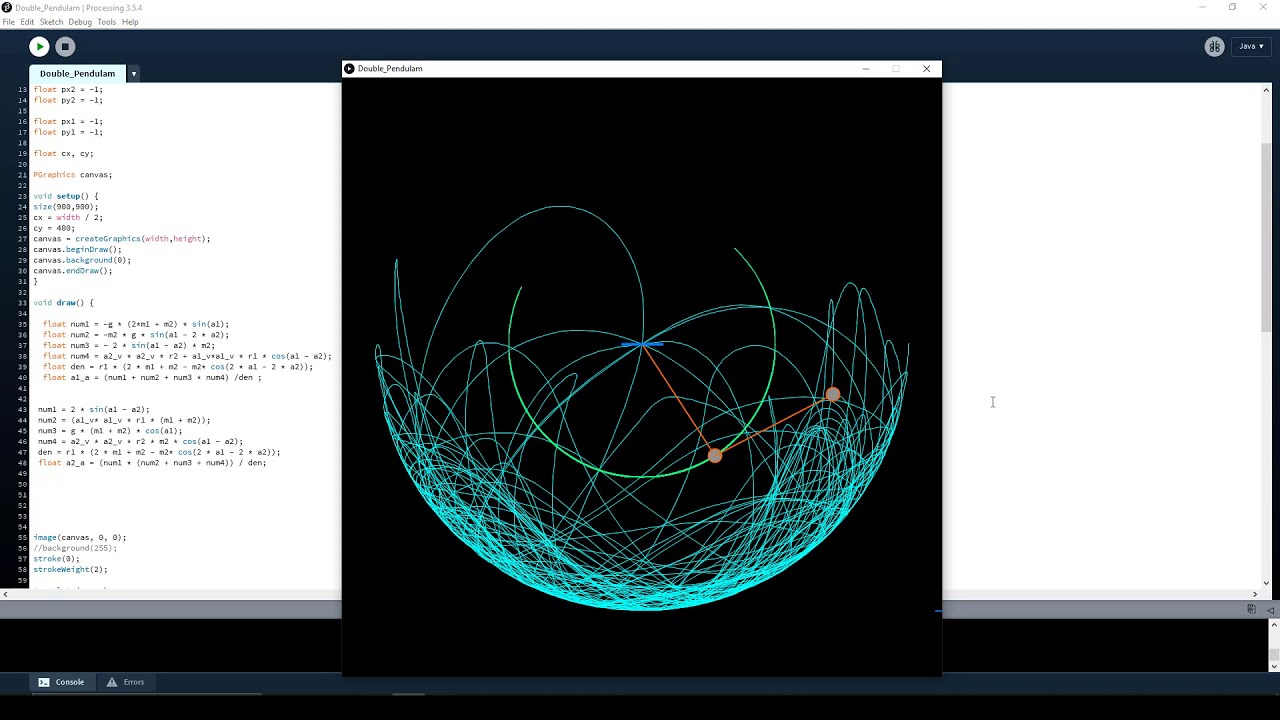 Double Pendulum Simulation Youtube