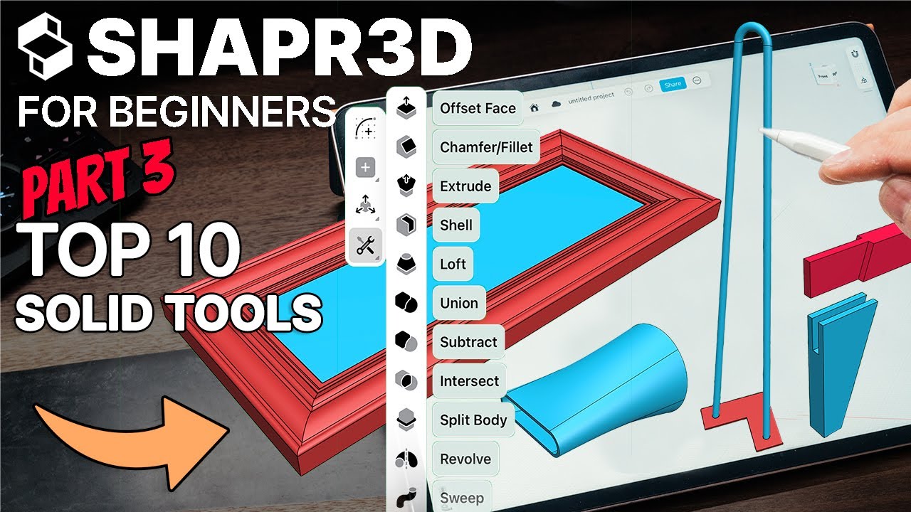 Shapr3d For Beginners Part 3 Modeling With Solid Tools Youtube