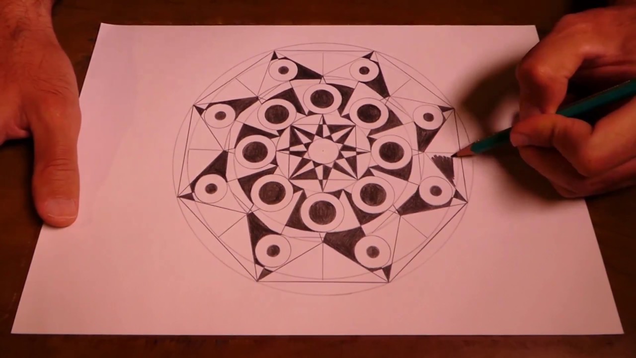 Drawing Eight Fold Geometric Shape Octagon Tutorial Youtube