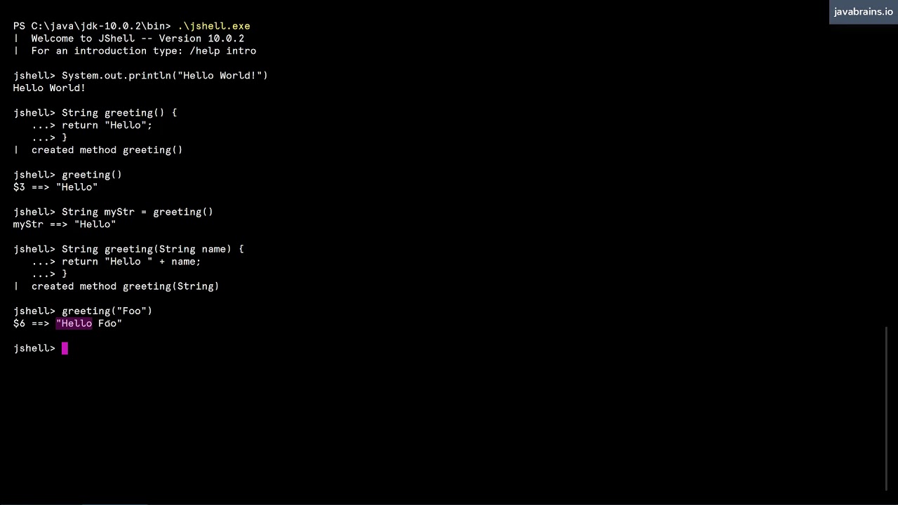 Jshell Basics 07 Methods Youtube