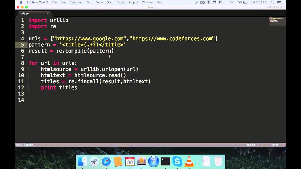 Extract Title Of Website Using Python Script Youtube