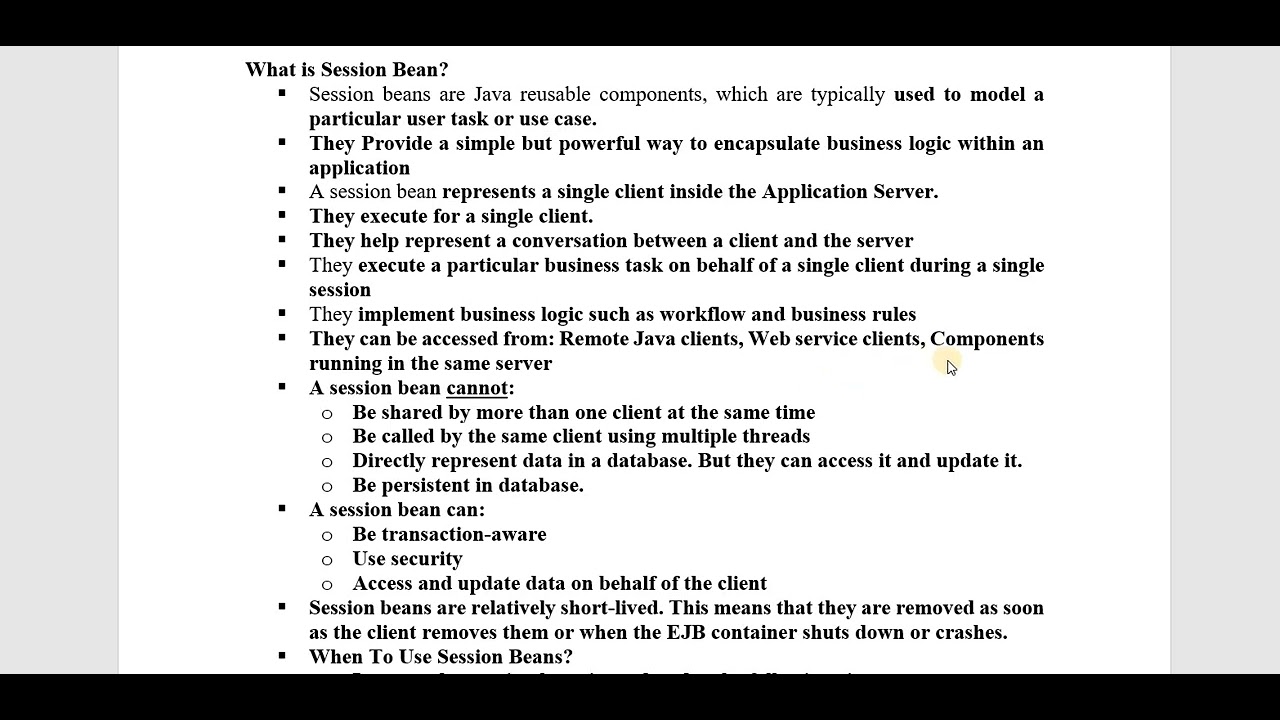 Session Beans Youtube